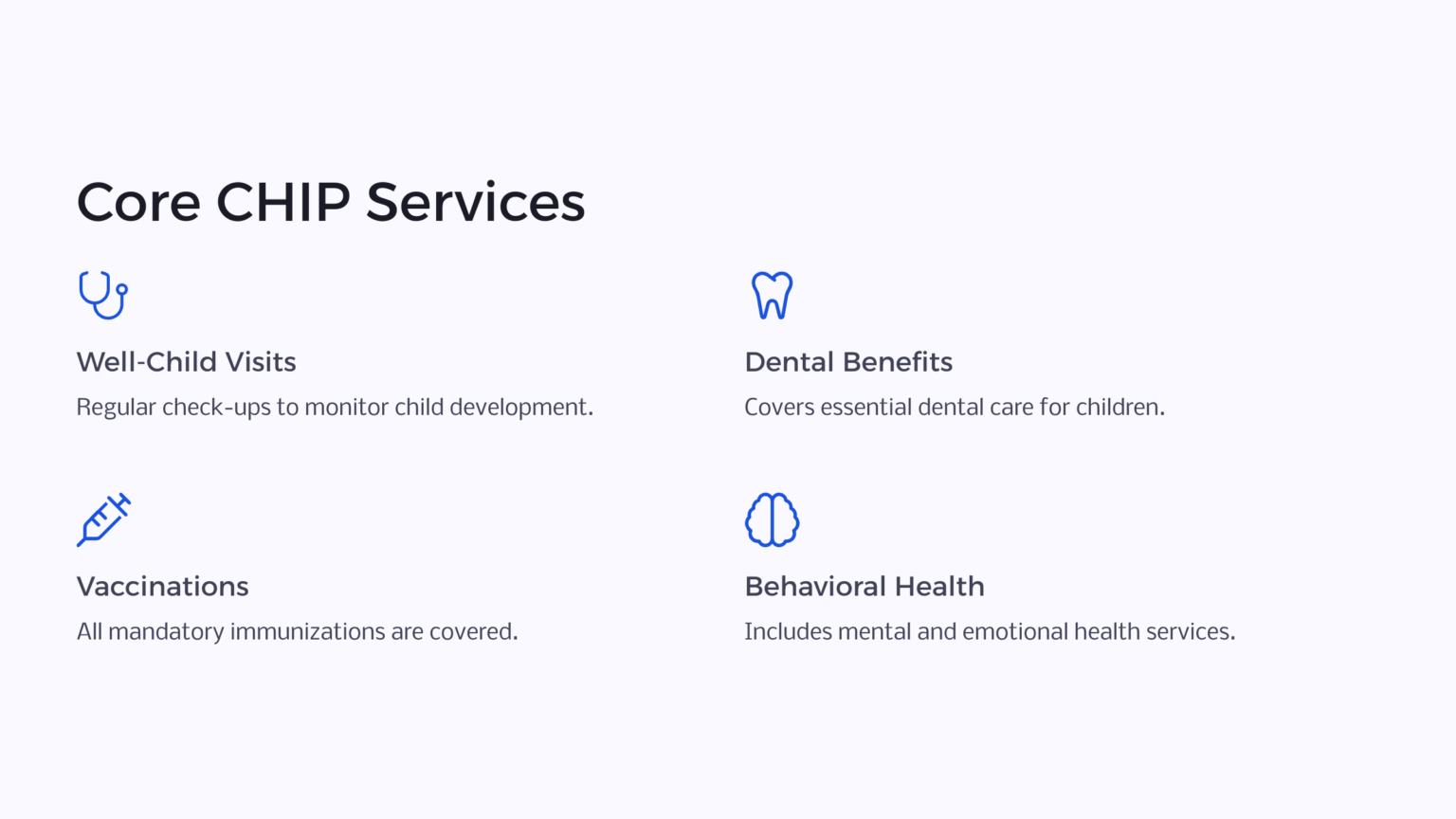 9 Services Covered by the Childrenﾒs Health Insurance Program (CHIP)