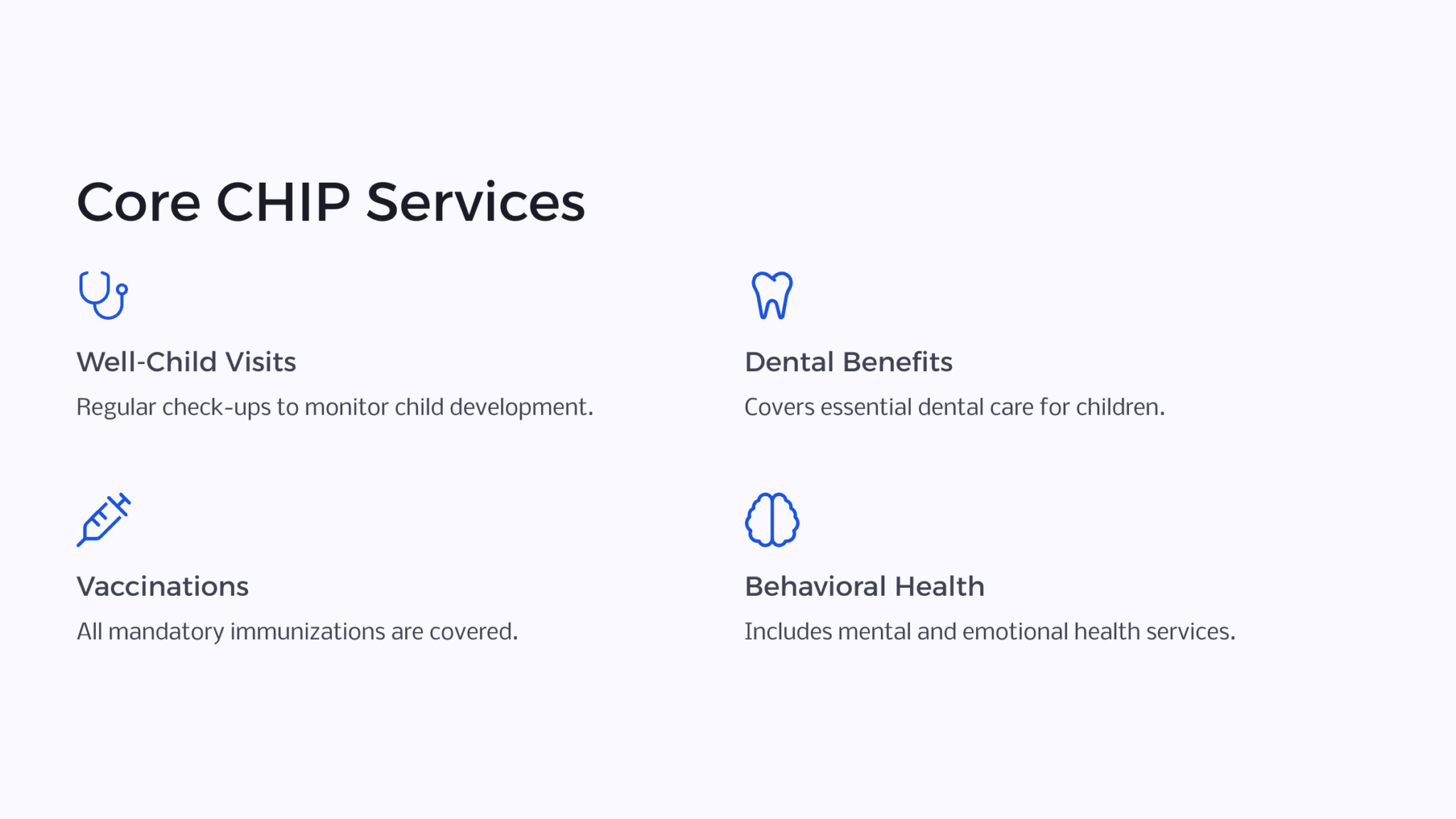 9 Services Covered by the Childrenﾒs Health Insurance Program (CHIP)