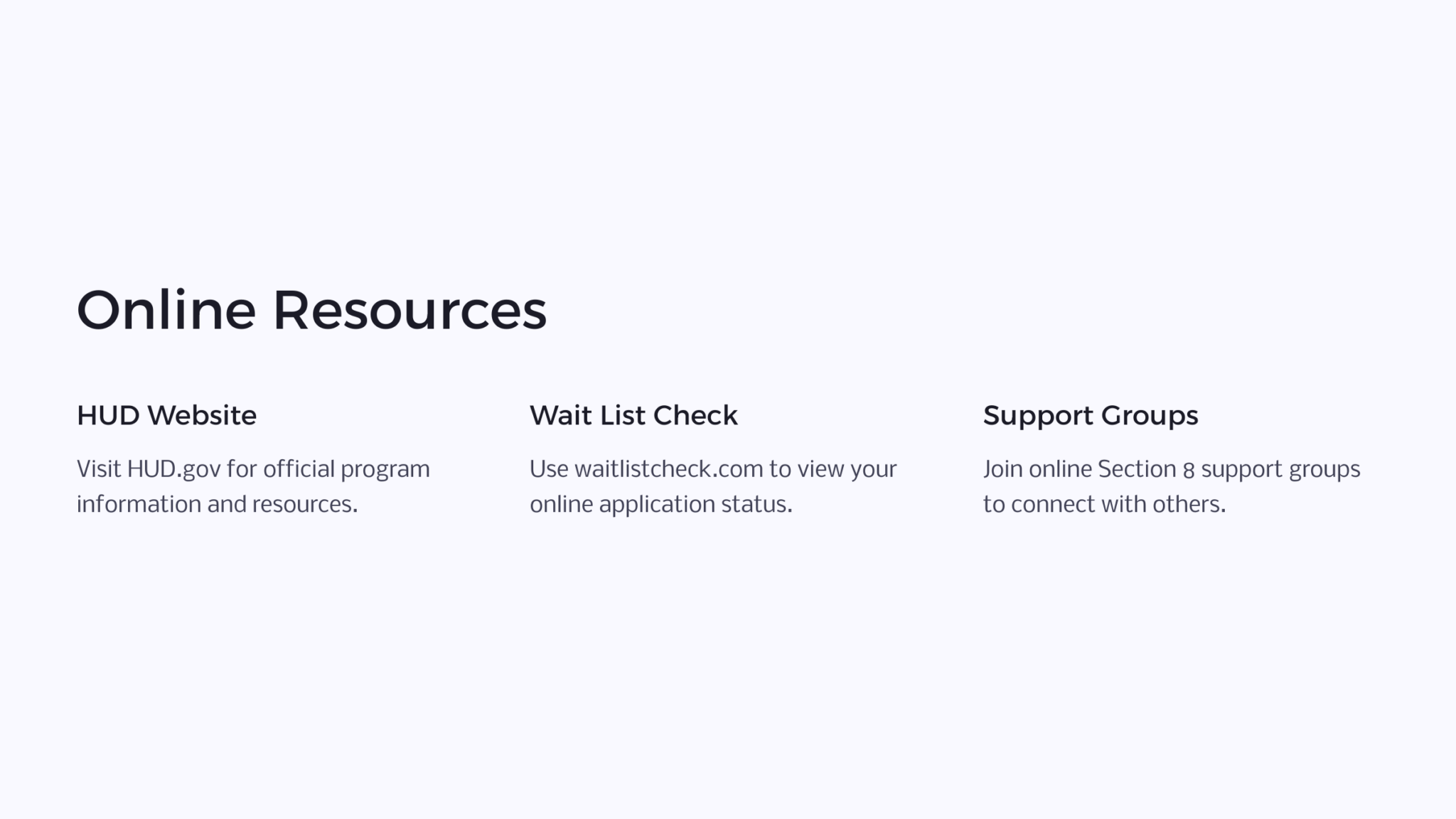 Section 8 - Rules for Tenants and Landlords