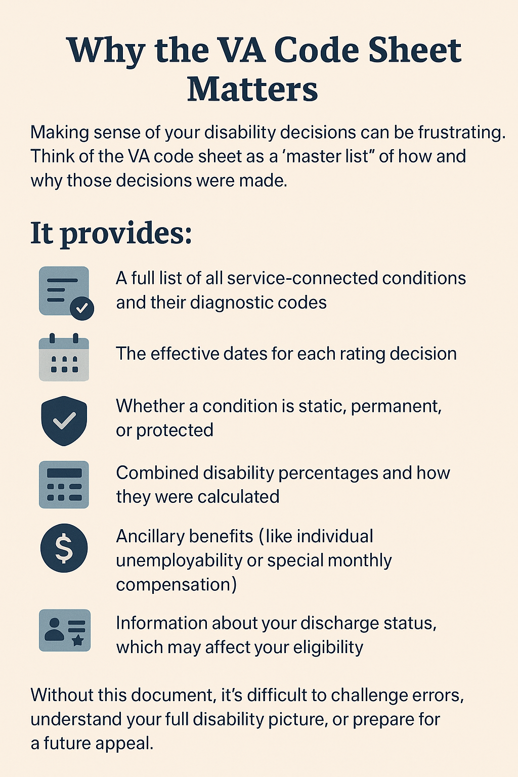 Using the VA Rating Code Sheet - Benefits.com - We Make Government ...